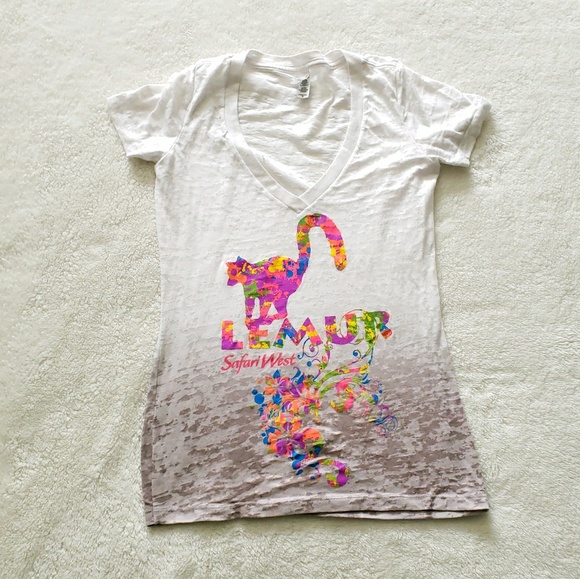 Next Level Apparel | Tops | Safari West Lemur Rainbow Graphic Tee ...